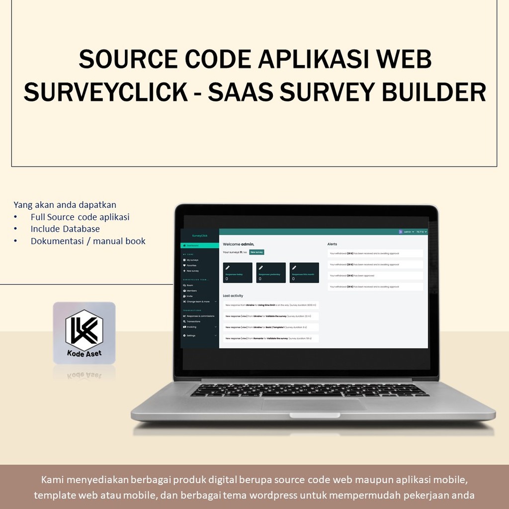 Jual SOURCE CODE APLIKASI WEB SURVEYCLICK - SAAS SURVEY BUILDER | Shopee Indonesia