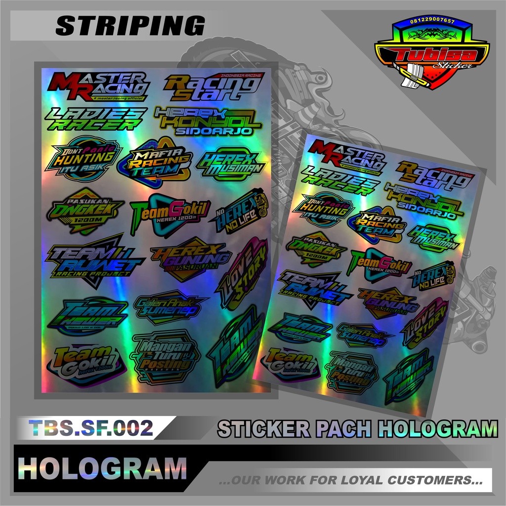 Jual Sticker Racing Sticker Herex Hologram Bisa Nyala Kalo Kena Cahaya ...
