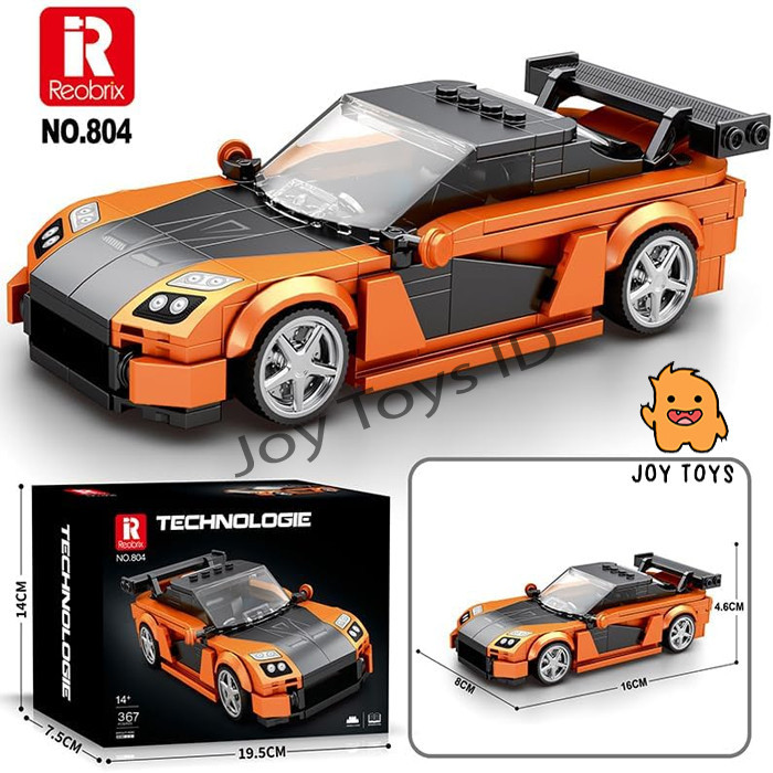 Jual JOY TOYS Mainan Brick Mobil Balap Mazda RX-7 Orange Sports Car 367 ...