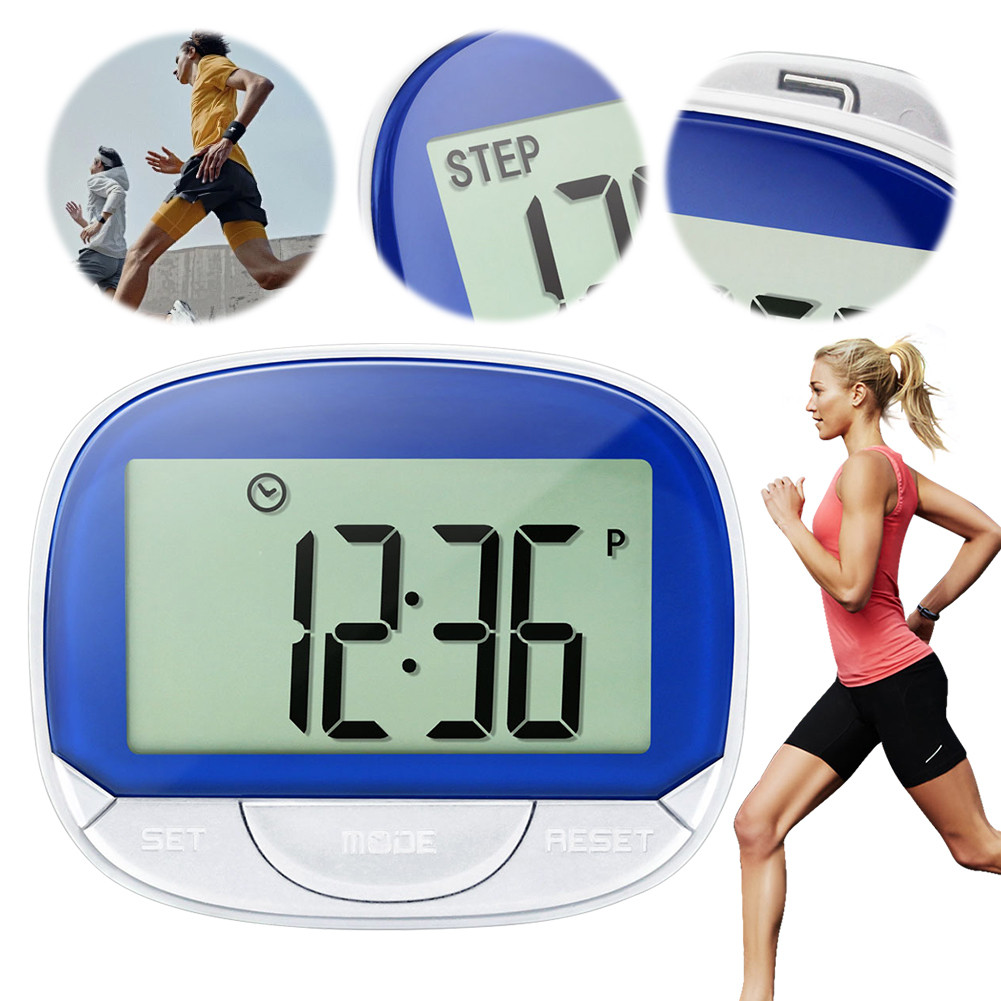 Jual Walking Pedometer Clip On Step Counter Large Digital Display ...