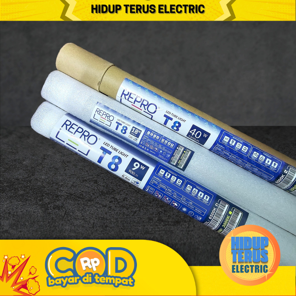 Jual T8 LED MERK REPRO 9,18,40W WARNA PUTIH, LAMPU TL LED, LAMPU ...