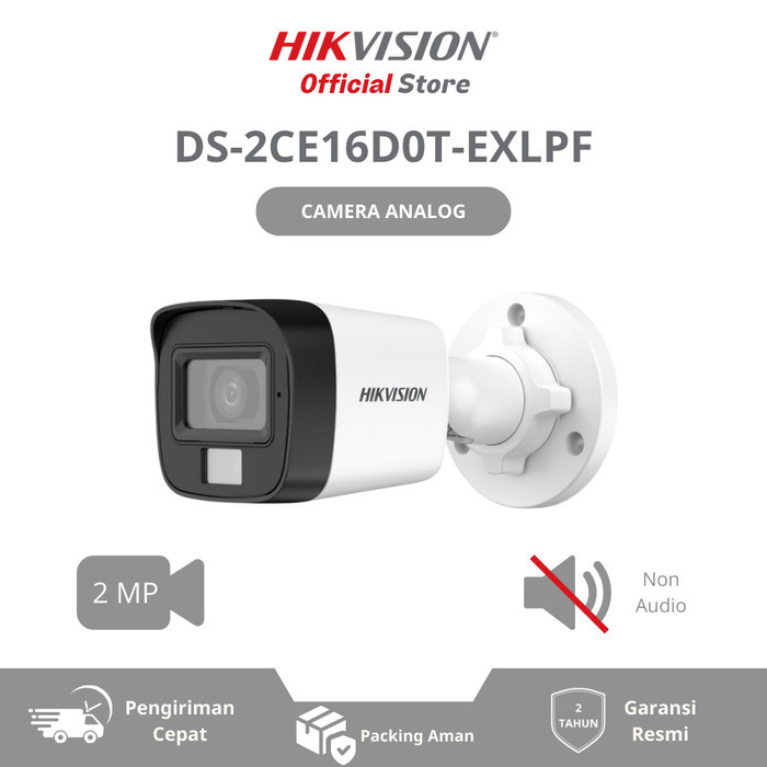 Jual HIKVISION - DS-2CE16D0T-EXLPF Camera Analog CCTV Non Audio 2MP Smart Hybrid Light Fixed ...