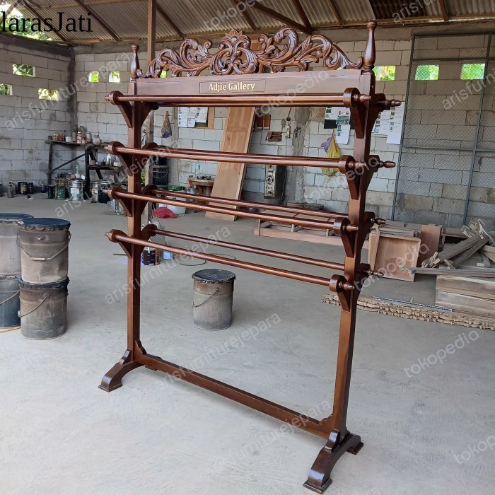 Jual gawangan kain batik kayu jati ukiran jepara nama toko 8 tongkat ...