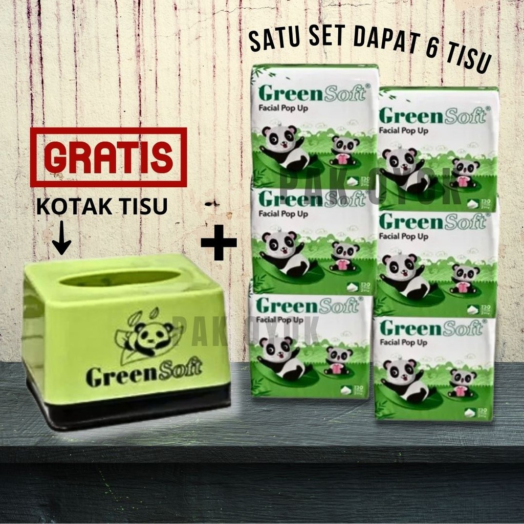Jual Paket Tissue Greensoft 130 Sheet 6 Tisu + Tempat Tissue / Tissue ...