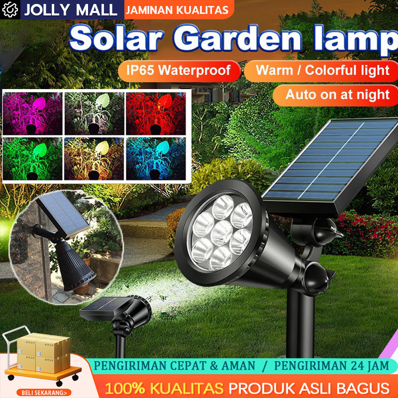 Jual Lampu Taman Tenaga Surya 18 LED Warna Warni Solar Cell Panel Lampu ...