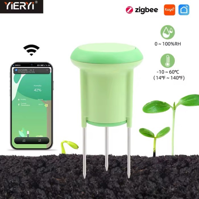 Jual Yieryi Alat Ukur Kelembaban Tanah & Temperature Pintar Wifi Zigbee Tuya Smart Soil Moisture ...
