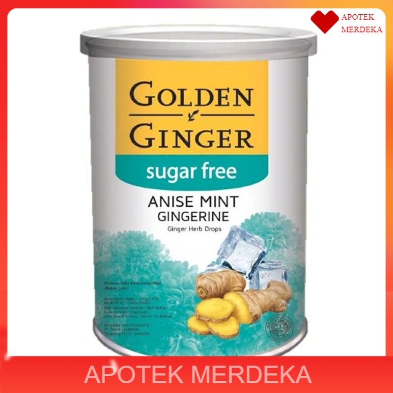 Jual Golden Ginger Can Sugar Free Ginger Herb Drops Anisemint 100gr ...