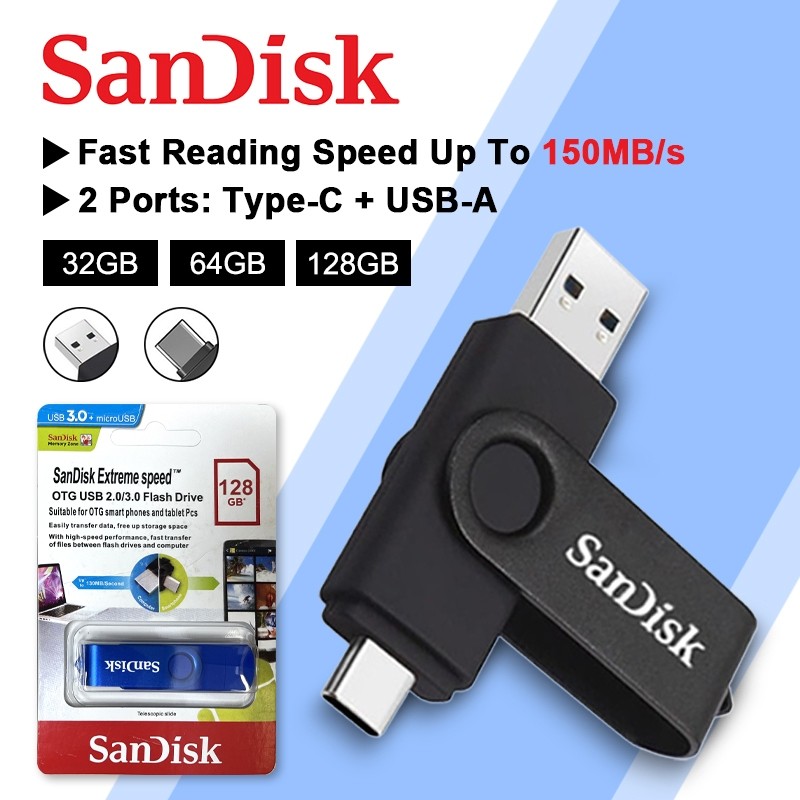 Jual Sandisk Ultra OTG Type C USB 3.0 Flashdisk 150MB/s Fast Reading ...