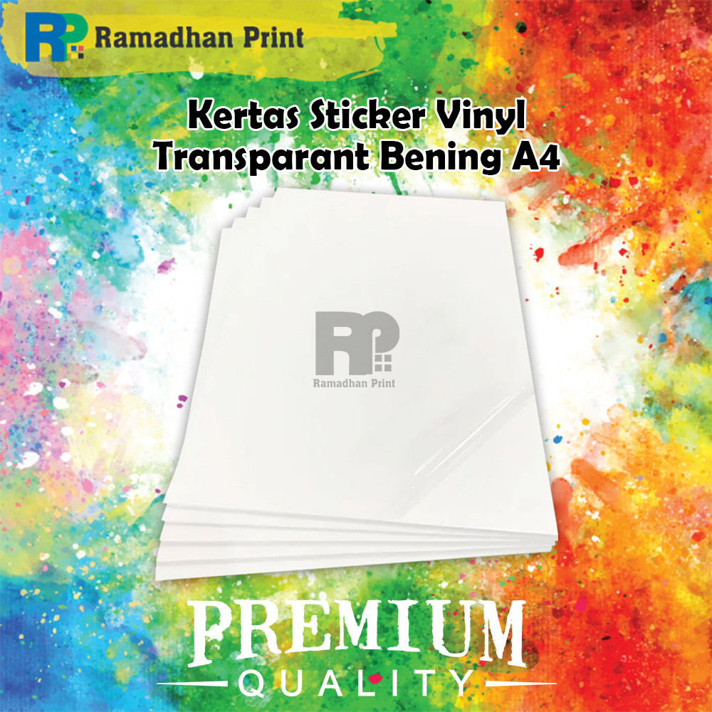Jual Kertas Sticker Vinyl Transparant 1 Lembar, Stiker Bening A4 ...
