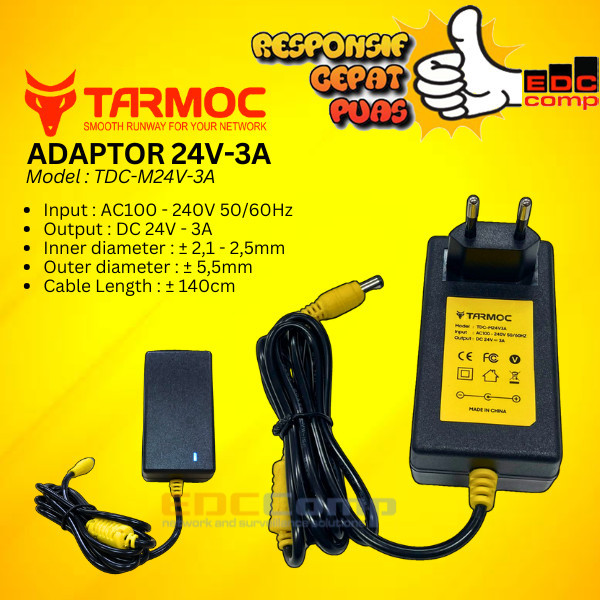 Jual Tarmoc TDC-M24V3A | Switching Adaptor 24V 3A | 24 Volt 3 Ampere Power Supply | Shopee Indonesia