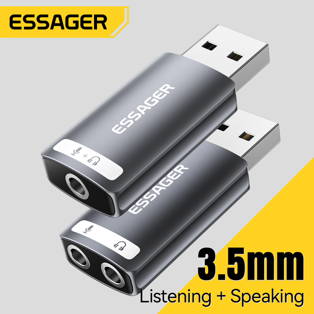 Jual Essager USB Sound Card Eksternal to Jack 3.5mm with Mic Stereo ...