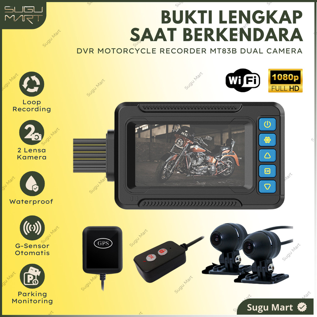 Jual Dvr Motorcycle MT83B Wifi GPS | Kamera Perekam Motor Dua Lensa ...