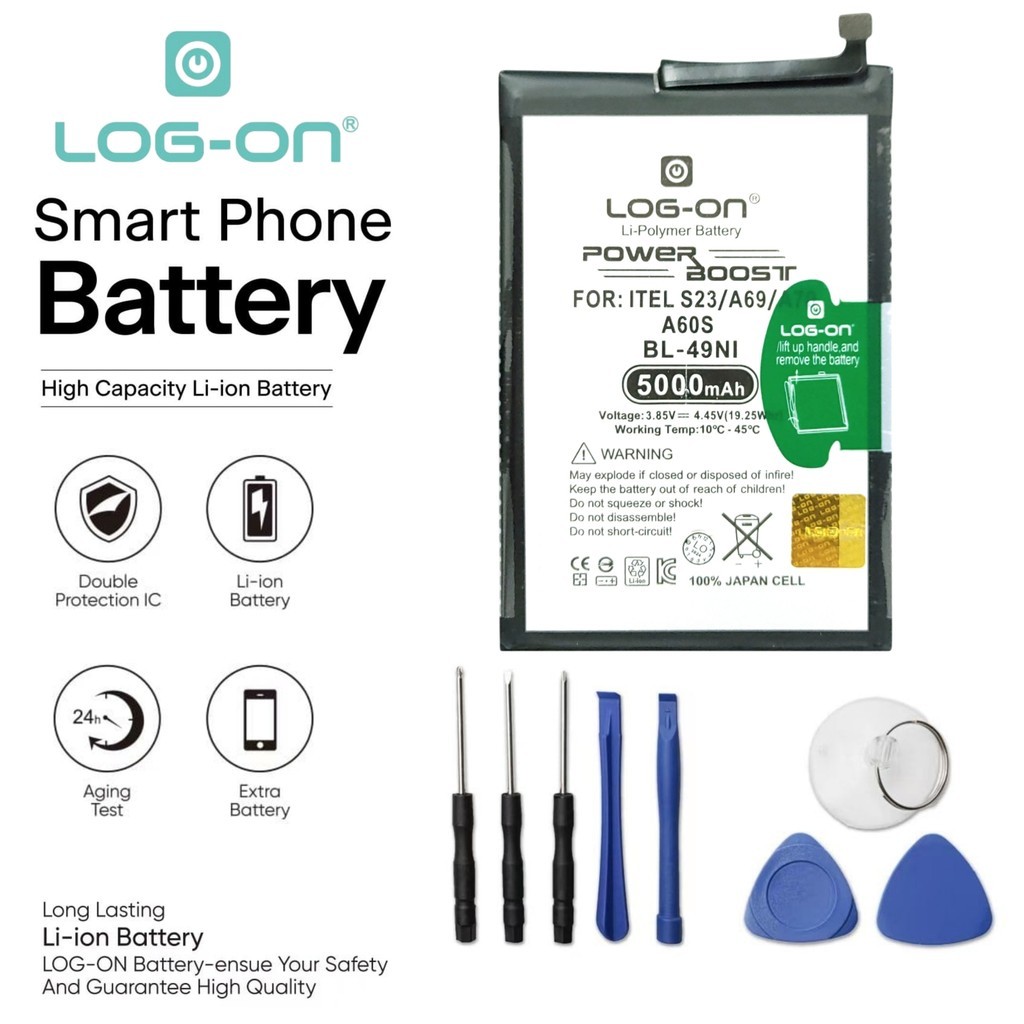 Jual Baterai Log On - BL-49NI Untuk Itel S23 / A50 / A69 / A70 / A60S / A80 BL49NI Power Boost ...
