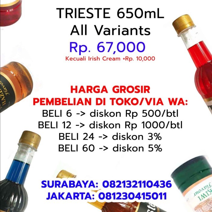 Jual Trieste Syrup 650mL Tea Mojito Series - Lychee Mango Pandan Mint ...
