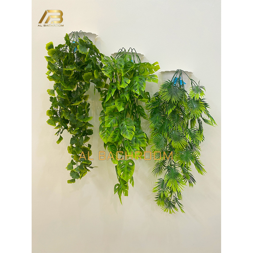 Jual B8113 TANAMAN JUNTAI DAUN PLASTIK MONSTERA & PALM KIPAS JUNTAI ...