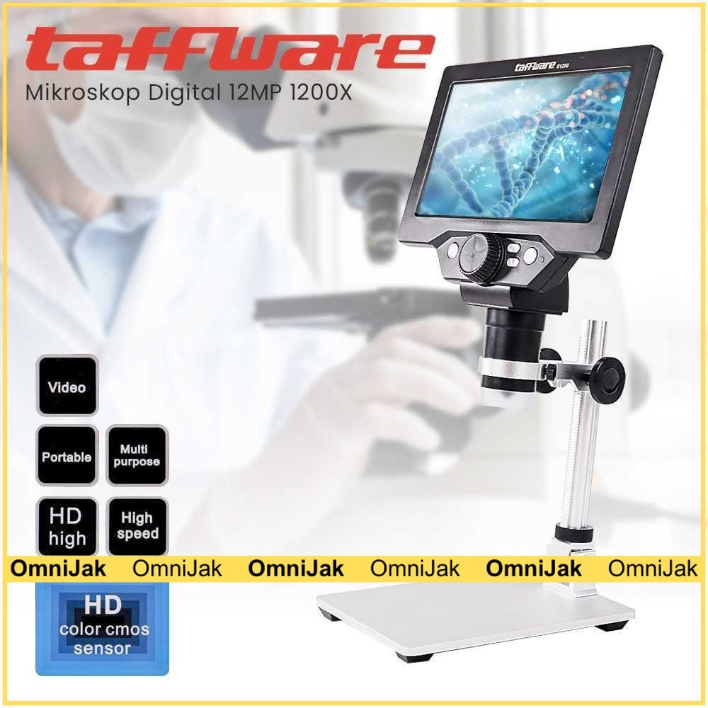 Jual Taffware Mikroskop Digital 12MP 1200X Monitor 7 Inch with Metal ...