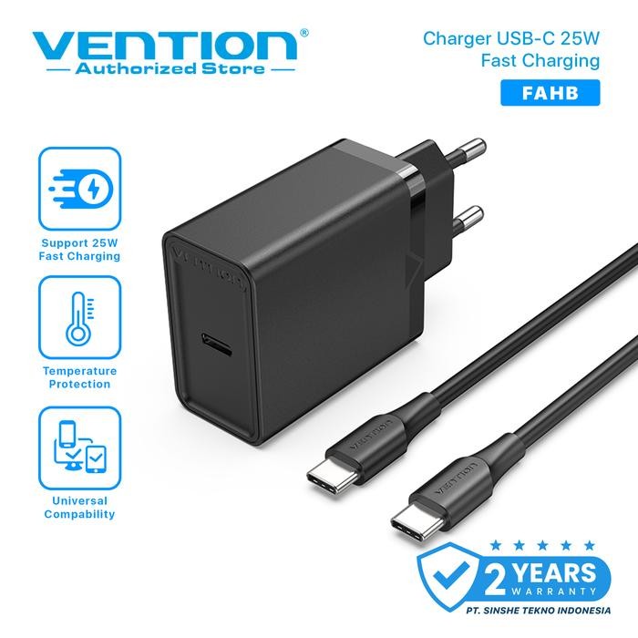 Jual [PROMO]Best Vention Charger USB Type C Plus Kabel Data type C ...