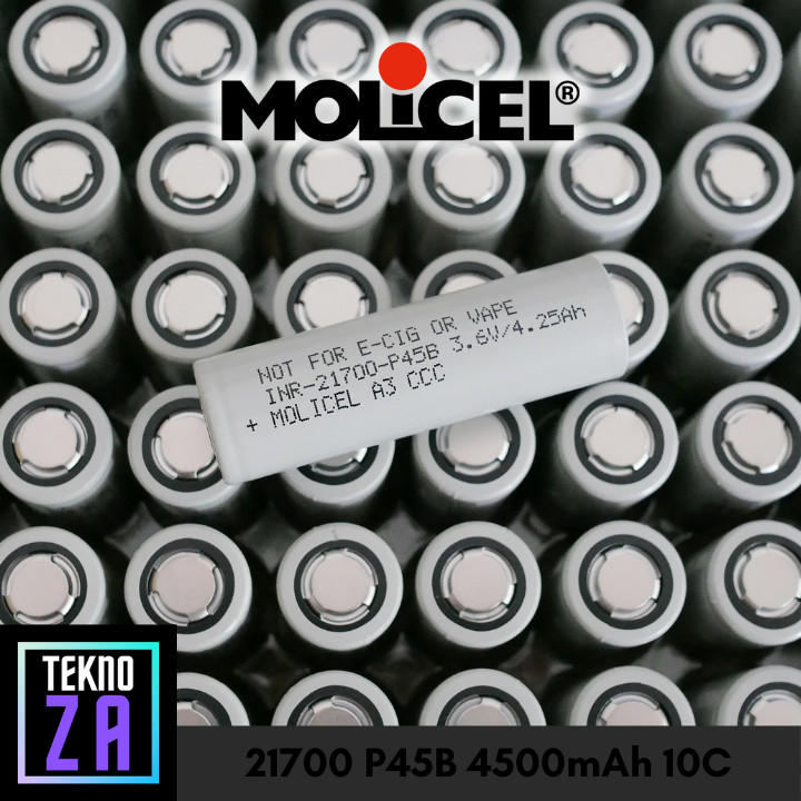 Jual 21700 Li-Ion Battery MOLICEL 4500 mAh 10C 45A 3.7V P45B Baterai ...