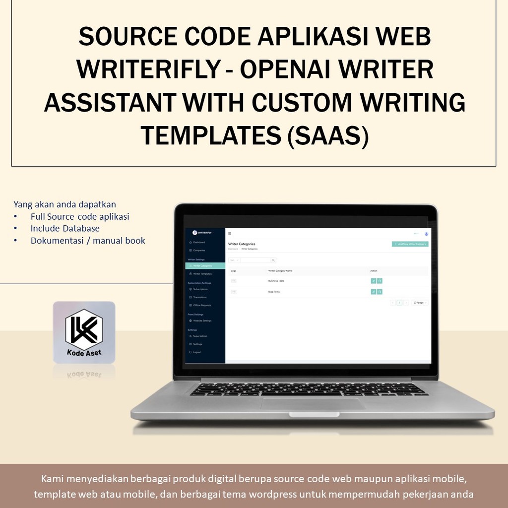 Jual SOURCE CODE APLIKASI WEB WRITERIFLY - OPENAI WRITER ASSISTANT WITH ...