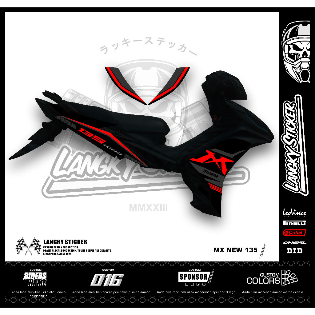 Jual Striping/Stiker Jupiter MX 135 New Simple V2 by semprong | Shopee ...