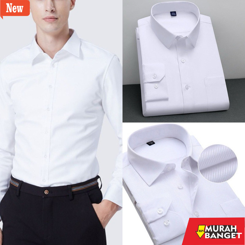 Jual Kemeja formal pria Kemeja Putih Polos Pria Lengan Panjang Reguller ... Jual Kemeja formal pria Kemeja Putih Polos Pria Lengan Panjang Reguller ...