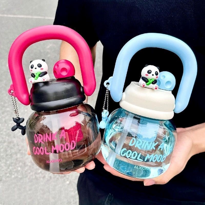 Jual Botol Air Minum Anak Bulat Panda LIN LIN Tritan Dua Cara Minum ...