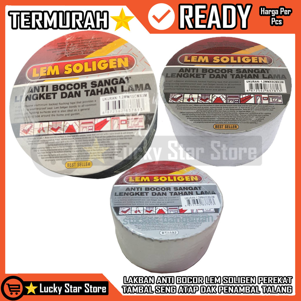 Jual Lem Soligen Lakban Anti Bocor Tambal Seng Atap Penambal Perekat Aluminium Foil Talang ...