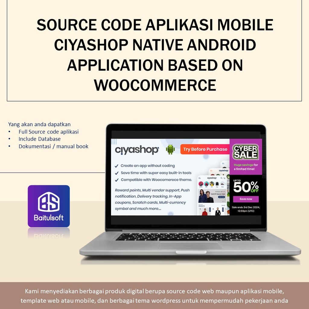 Jual SOURCE CODE APLIKASI MOBILE CIYASHOP NATIVE ANDROID APPLICATION BASED ON WOOCOMMERCE ...