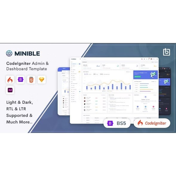 Jual Bootstrap 5 - Minible v2.3.0 Admin Dashboard Template (CodeIgniter 4) | Shopee Indonesia
