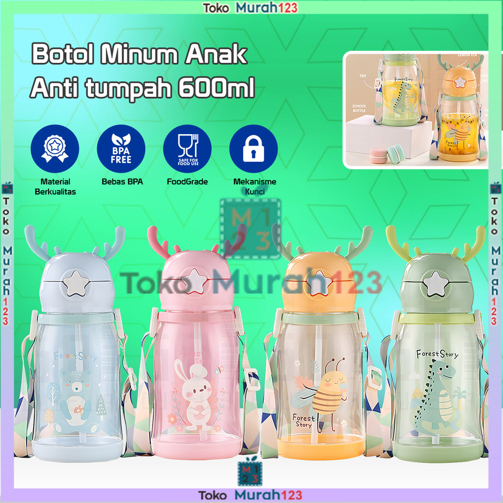 Jual Botol Minum Rusa Banyak Varian Karakter Sedotan Dengan Tali ...