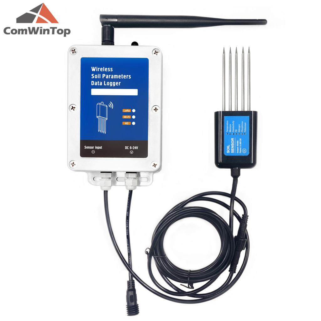 Jual Low Consumption Soil Moisture Temperature EC PH NPK 7 in 1 Sensor WiFi or 4G Data Logger ...