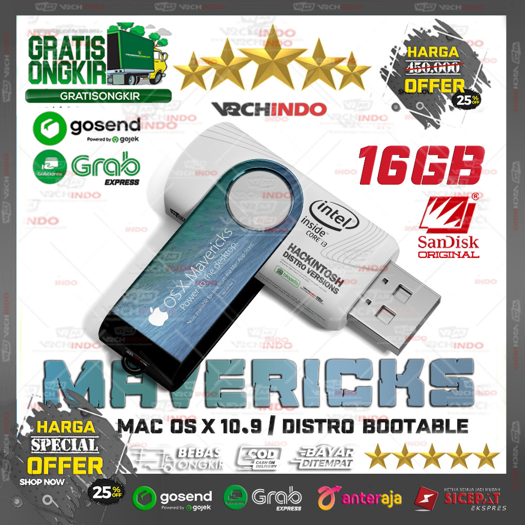 Jual Mac OS X 10.9 - MacOS MAVERICKS | Hackintosh for PC Komputer ...
