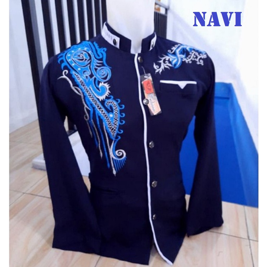 Jual Jasko Bordir Jas Koko Pakaian Muslim Pria Putih P50 Bahan Hightwis ...