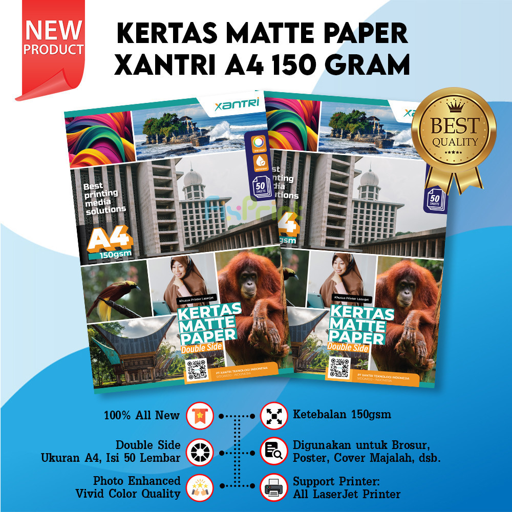 Jual Kertas Matte Paper Double Side A4 150gsm - Kertas Matte A4 50 ...