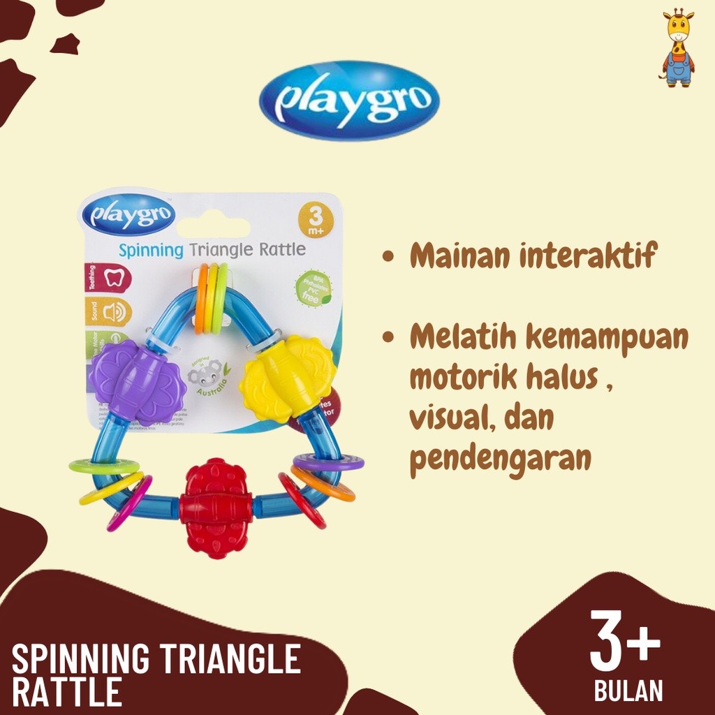 Jual Playgro Baby Spinning Triangle Rattle - Mainan Gigit Anak Bayi ...