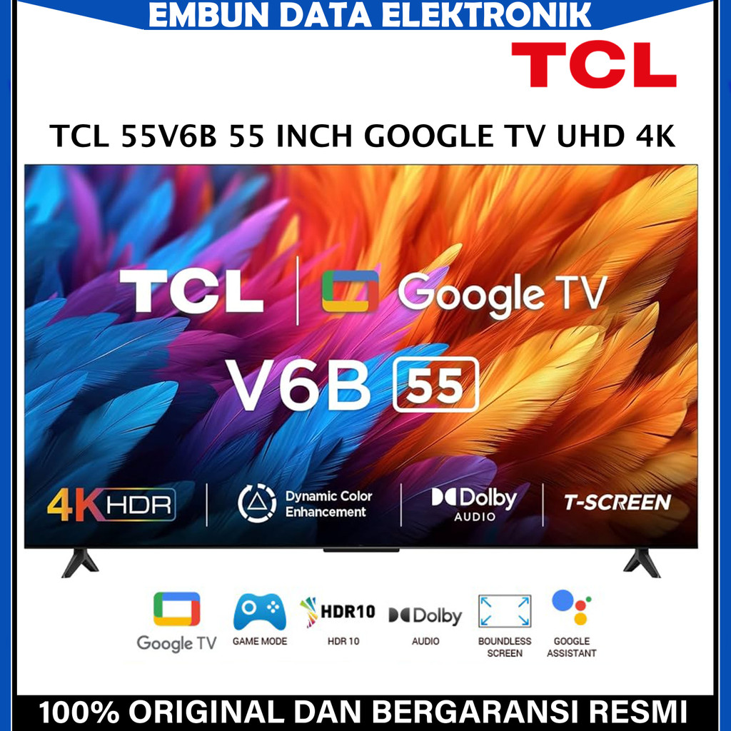 Jual TCL 55 Inch 4K UHD Google TV 55V6B - Dolby Audio - HDR10 - AiPQ ...