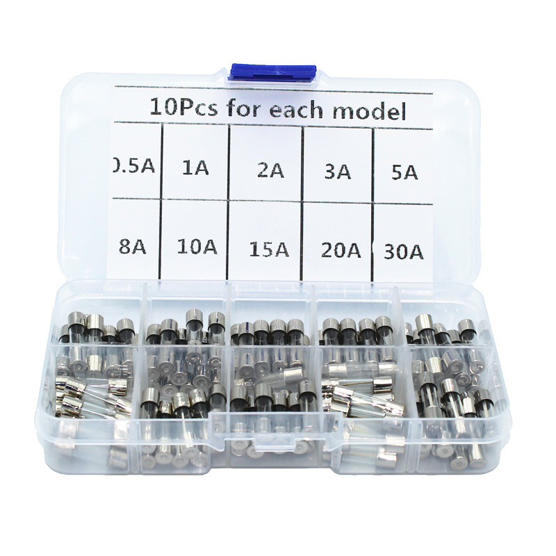 Jual 100pcs/lot Set Kit 5x20mm Fuse Assorted Kits DIY Quick Blow Glass Tube Fast-blow Glass ...