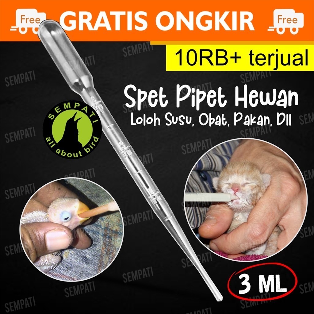 Jual SEMPATI PIPET SPET 3 ML UNTUK SUAP OBAT SUSU MAKAN HEWAN KUCING ...