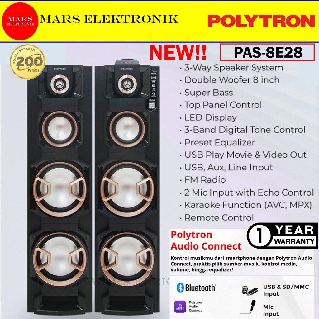 Jual SPEAKER ACTIVE POLYTRON PAS 8E28 / PAS8E28 / SPEAKER POLYTRON ...
