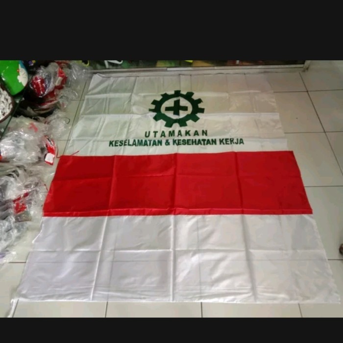Jual paket isi 2 pcs sepasang bendera k3 dan bendera merah putih ukuran ...