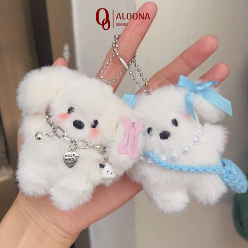 Jual Gantungan Kunci Boneka Blue and Pink Puppy Cute Keychain Boneka ...