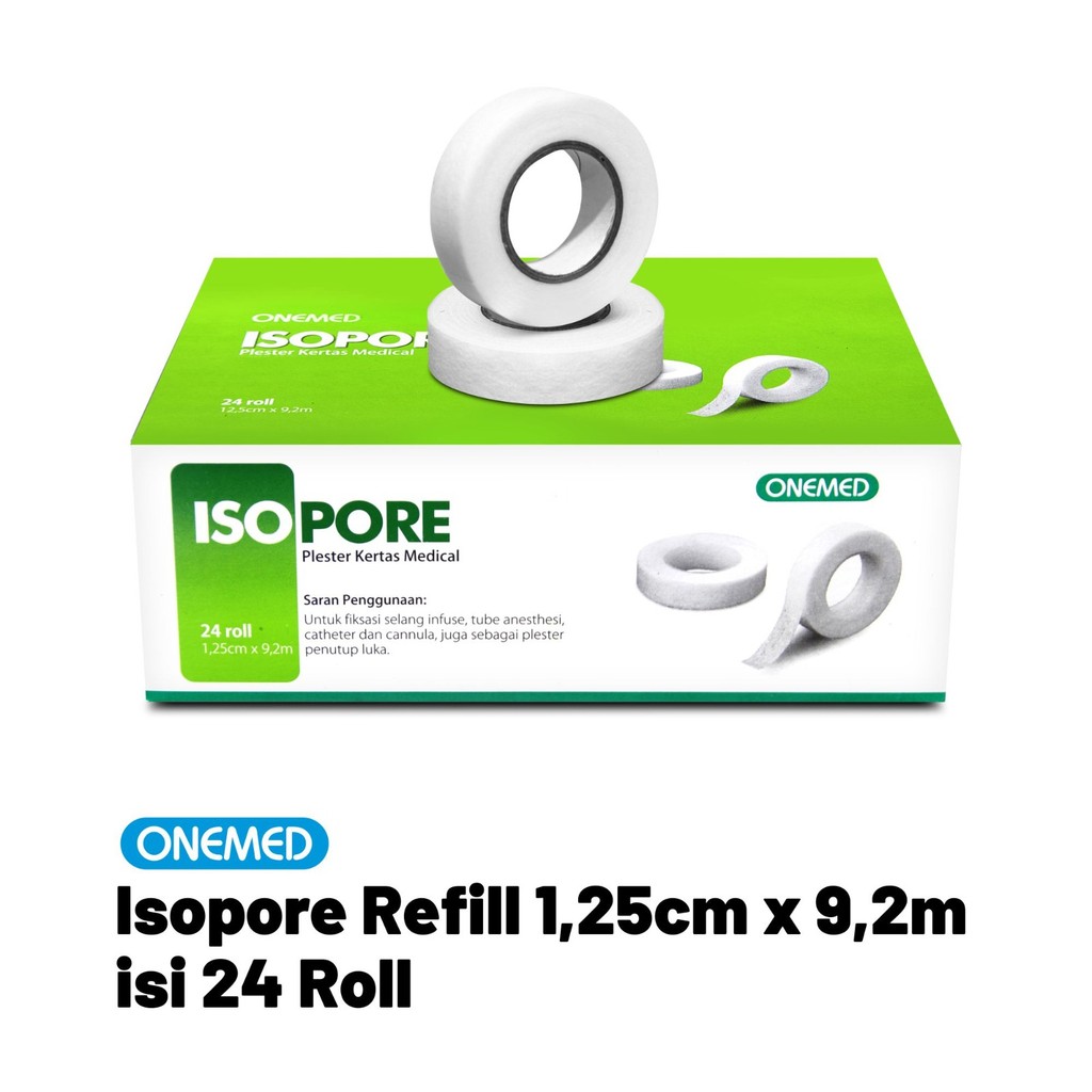 Jual ONEMED - Isopore Refill 1,25cm x 9,2m Box Isi 24 Roll Plester ...