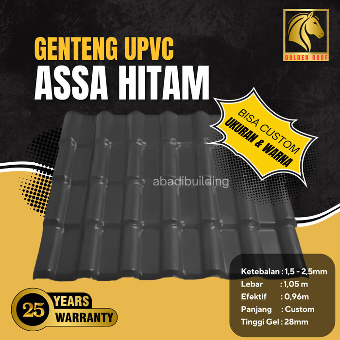 Jual Atap Genteng UPVC ASSA Warna Hitam Abu Gelap Dark Grey - Setara ...