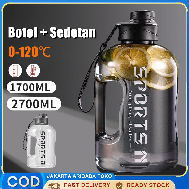 Jual 2.7L/1.7L Termos Botol Minum Gym Fitness Olahraga Sport Water ...