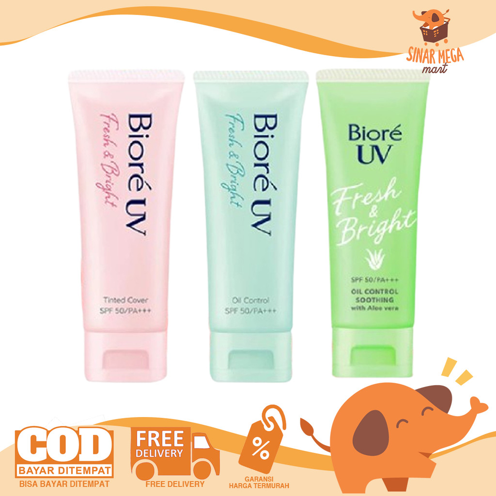 Jual Biore UV Fresh & Bright Sunscreen SPF 50 PA+++ - Sunblok Cream ...