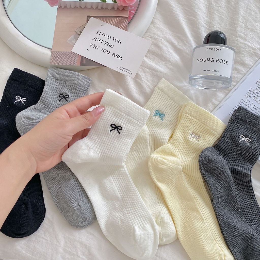 Jual Little Maple - Little Coquette Korean Socks / Kaos Kaki Pita ...