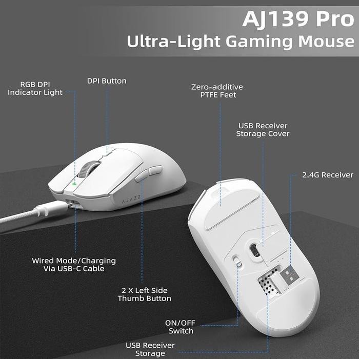 Jual Ajazz AJ139 / AJ-139 Pro Wireless Gaming Mouse Lightweight ...