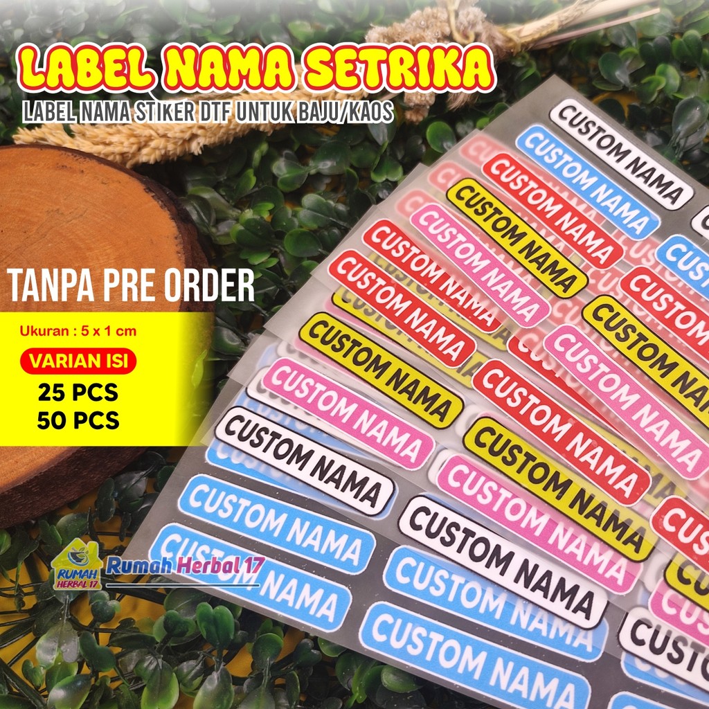 Jual Stiker Nama DTF / Label Nama Stiker / Stiker Kain Label Nama Baju ...