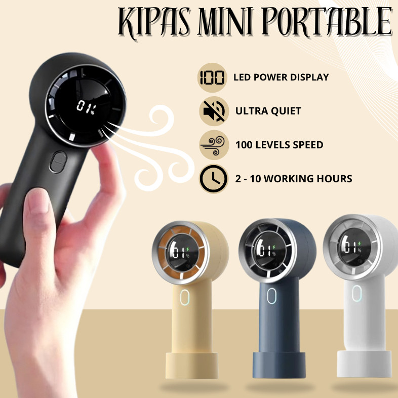 Jual Kipas Mini Portable Strong Wind 100 Gear Wind Speed kipas angin ...