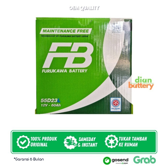 Jual Aki Mobil KIA Rio 55D23L FB Furukawa Battery MF - Accu Kering 12V 60Ah | Shopee Indonesia